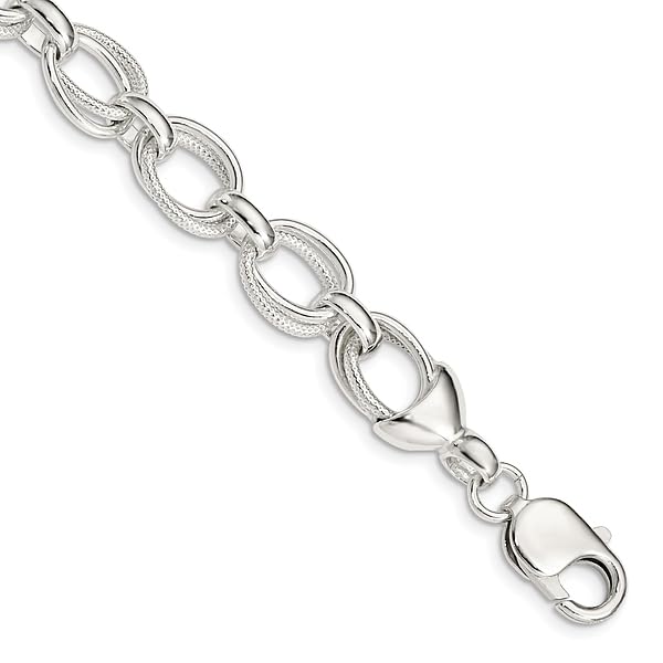 IceCarats 925 Sterling Silver Link Chain Bracelet 7.5 inch