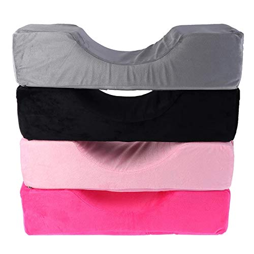 KOO Lash Pillow Neck Support Eyelash Pillow Soft Grafting Eyelashes Memory Foam Eyelash Extension Pillow Makeup Salon with Pocket (Red)