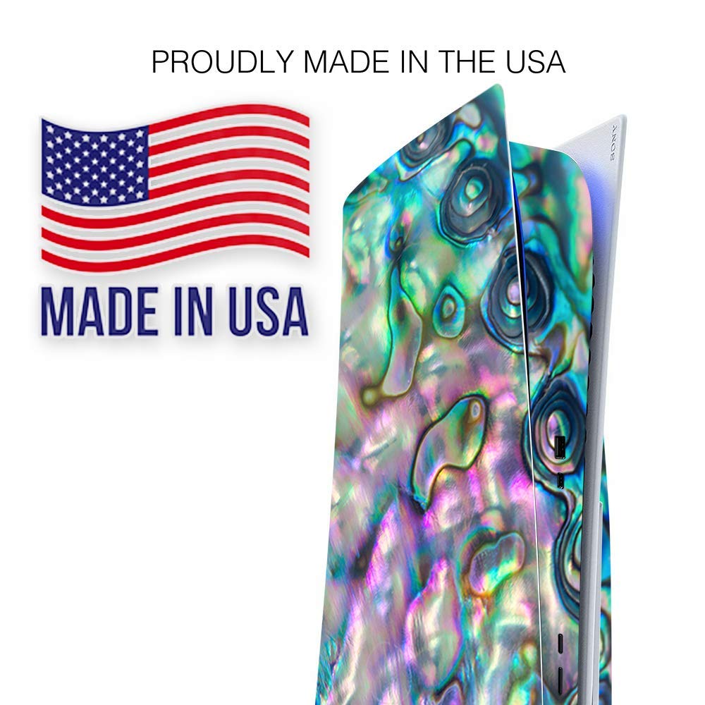 ITS A Skin Skins Compatible with Sony Playstation 5 Console Disc Edition - Protective Decal Overlay Stickers wrap Cover - Abalone Shell Pink Green Blue Opal