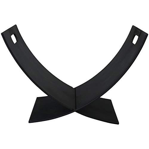 Sunnydaze 30-Inch Firewood Log Rack - Indoor/Outdoor Heavy-Duty Black Powder Coated Steel Construction