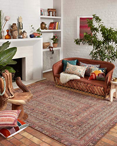 Justina Blakeney x Loloi Malik Collection MAL-05 Graphite / Fiesta 18" x 18" Sample Rug