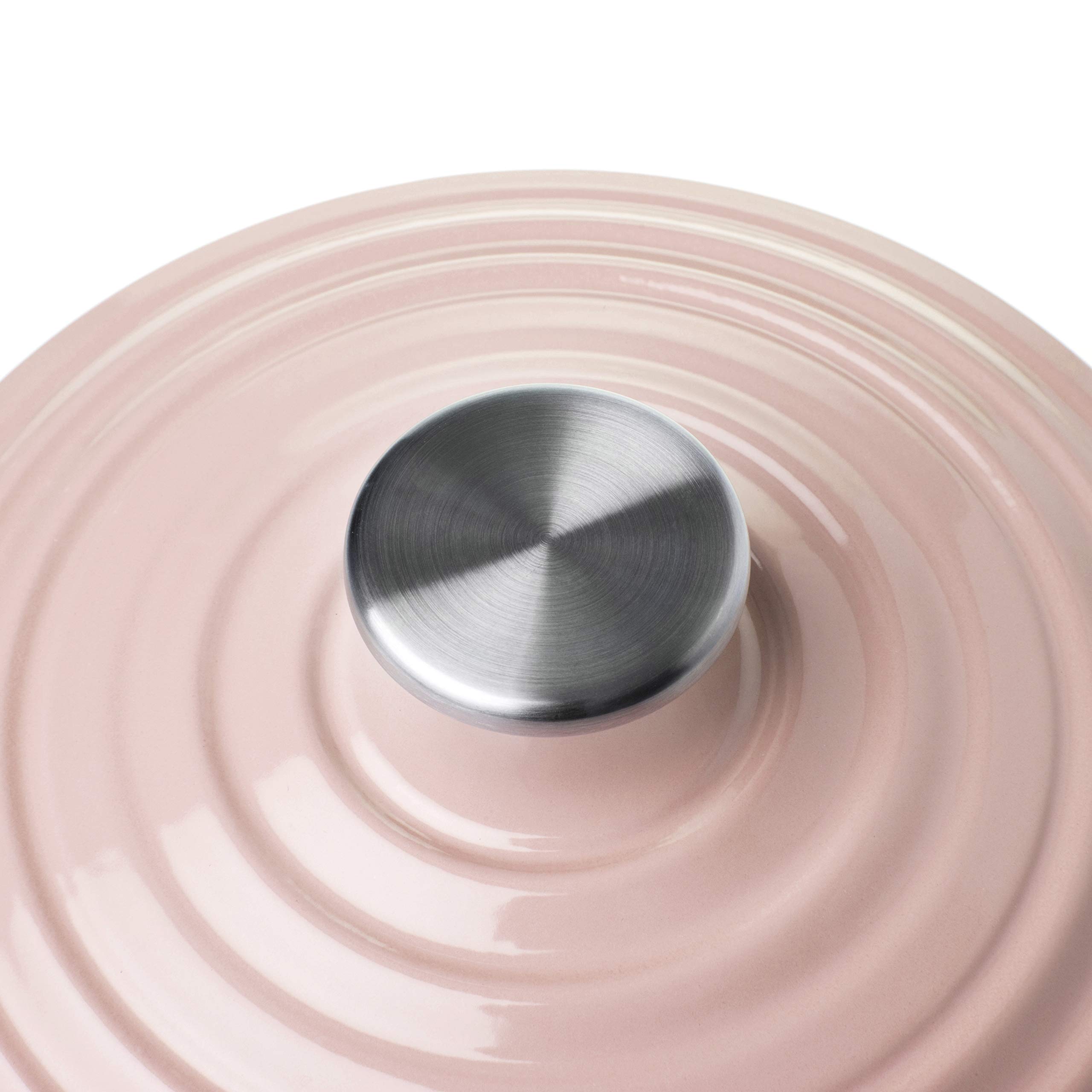 House of Living Art Dutch Oven, Enameled Cast Iron, 2.7 Quart, Pink