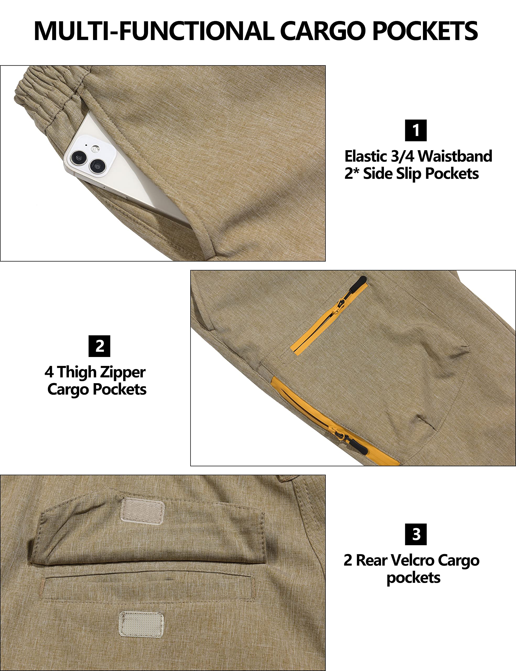 Little Donkey Andy Women's Hiking Snow Ski Pants Winter Fleece Lined Insulated Softshell Water Resistan Windproof Cargo Pants Red L