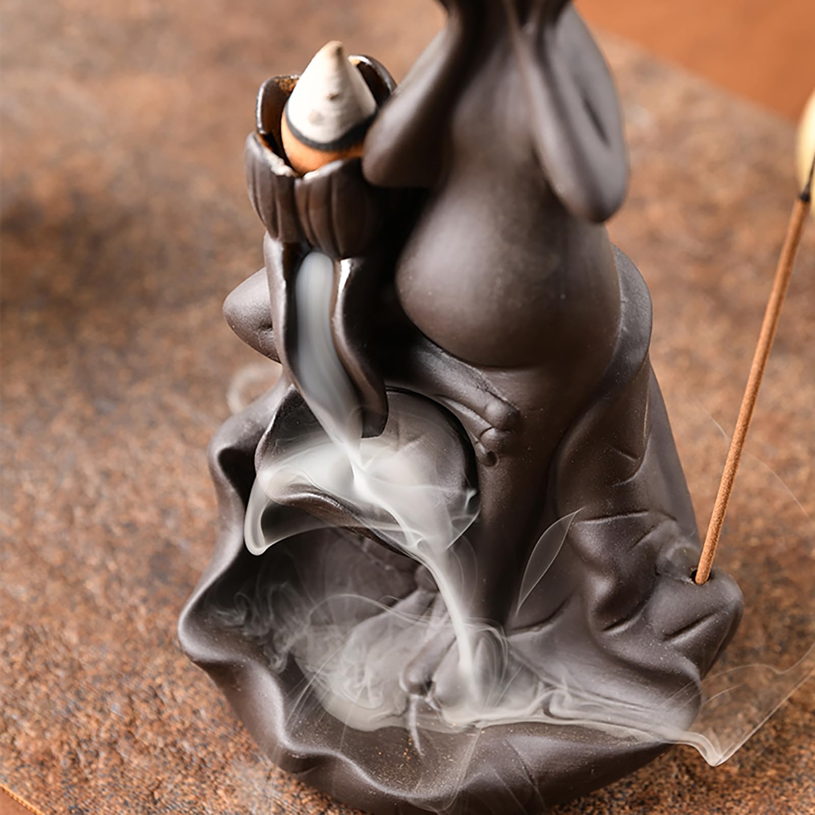 Jueison Backflow Incense Burner Incense Waterfall Burner Cute Pigs Deocr Ashtray Ash Catcher Incense Holder with 20 Incense Cones +30 Incense Sticks +1 Mat +1 Tweezer (Fruit)