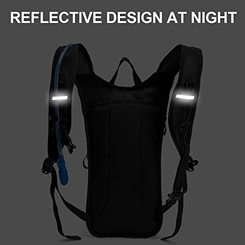Hydration Backpack with 2L Water Bladder for Men & Women Suitable for Festivals, Raves, Hiking, Biking, Climbing, Running, Outdoors and More (Tin Grey)