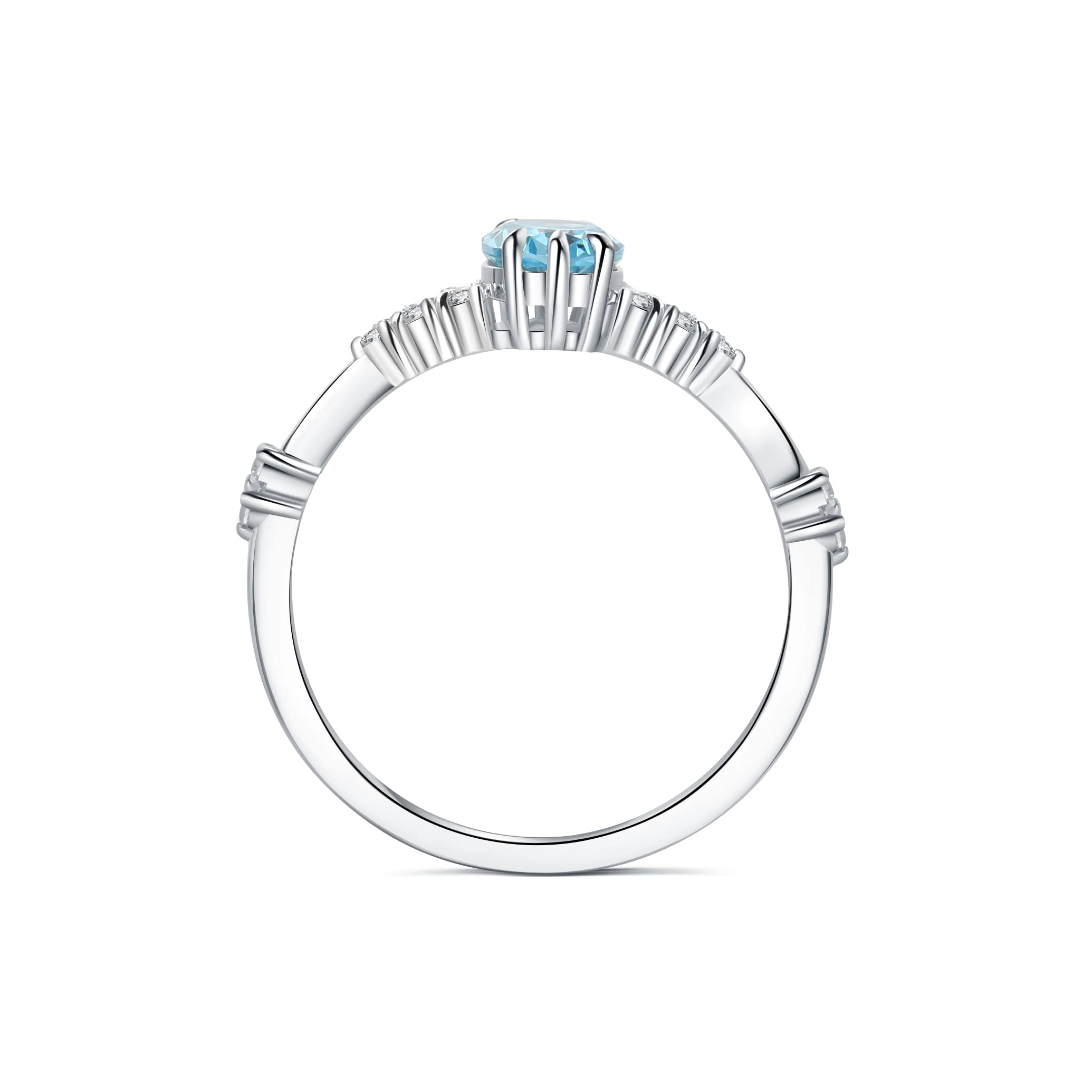 Kooku KJJB Sapphire Women's Engagement Wedding Rings, Proposal Rings (7)
