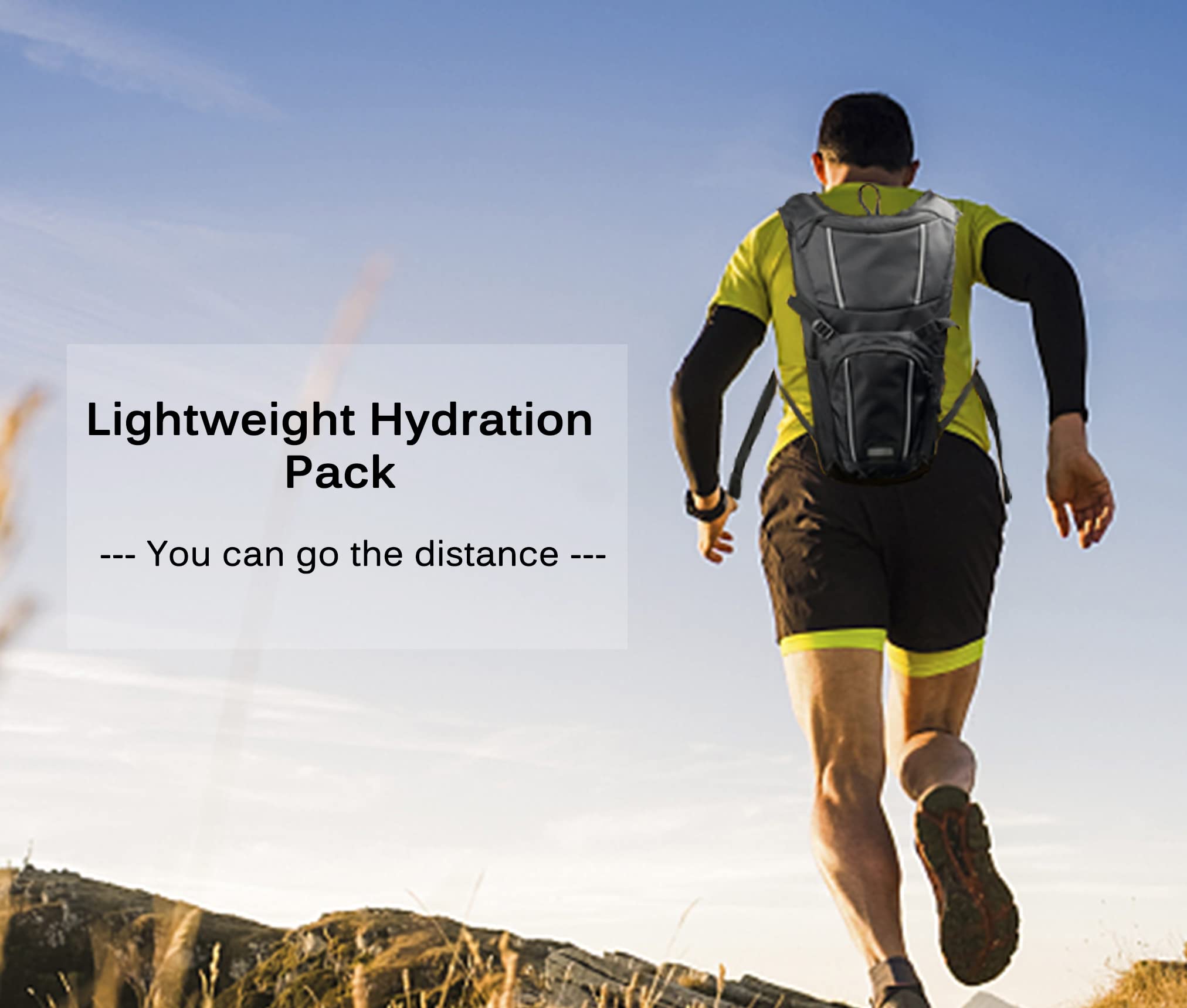 Hydration Pack Backpack, Lightweight Water Backpack with 2L Hydration Water Bladder for Hiking, Biking, Climbing