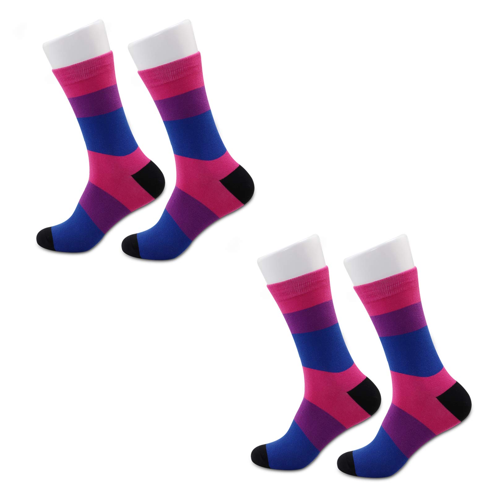 JXGZSO 2 Pairs Bisexual Socks Bisexual Pride Flag Bi Pride Apparel LGBTQ Socks Queer Pride Clothing Bisexual Gift (3.0 Bisexual Socks)