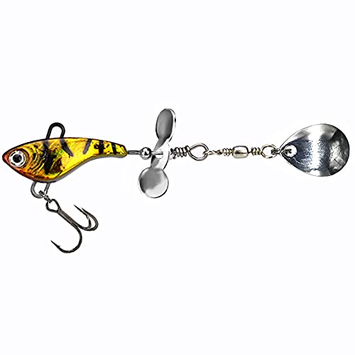 Madi Kay Designs Fishing Gear 4色复合旋转亮片铅鱼 8.8cm 11g鱼型铅头钩