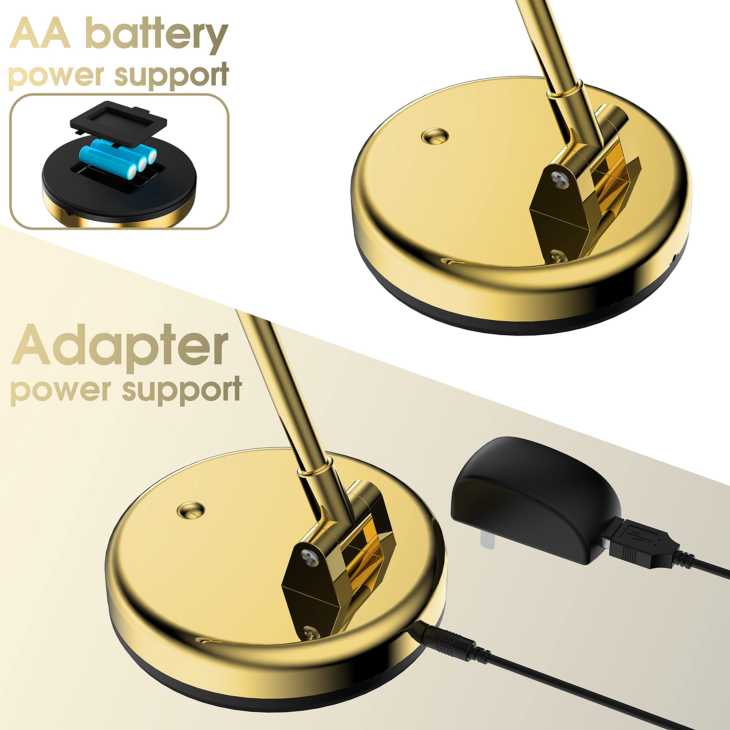Kesito LED Piano Light, Piano Desk Lamp, Warm Light, with Plug-in Adapter, Gold (Warm Light)