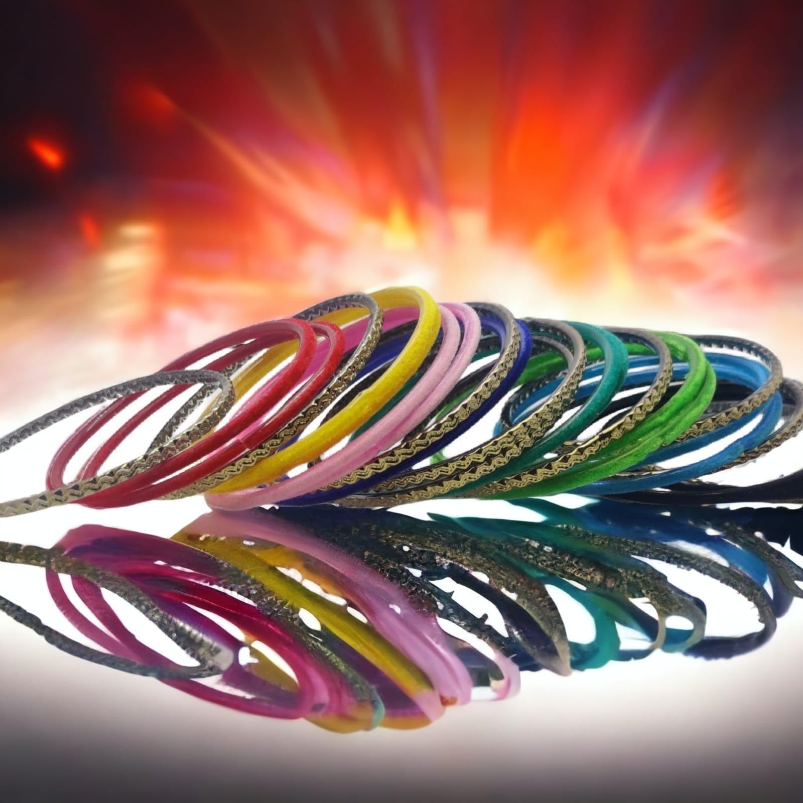 JAWSHEE 2 Dozen Glass Velvet Bangles Golden Set, Matte Color Glass Bangles With Velvet Layer For Added Beauty and Durability, Size: 2.8, Diameter: 2.5 Inches, no gemstone