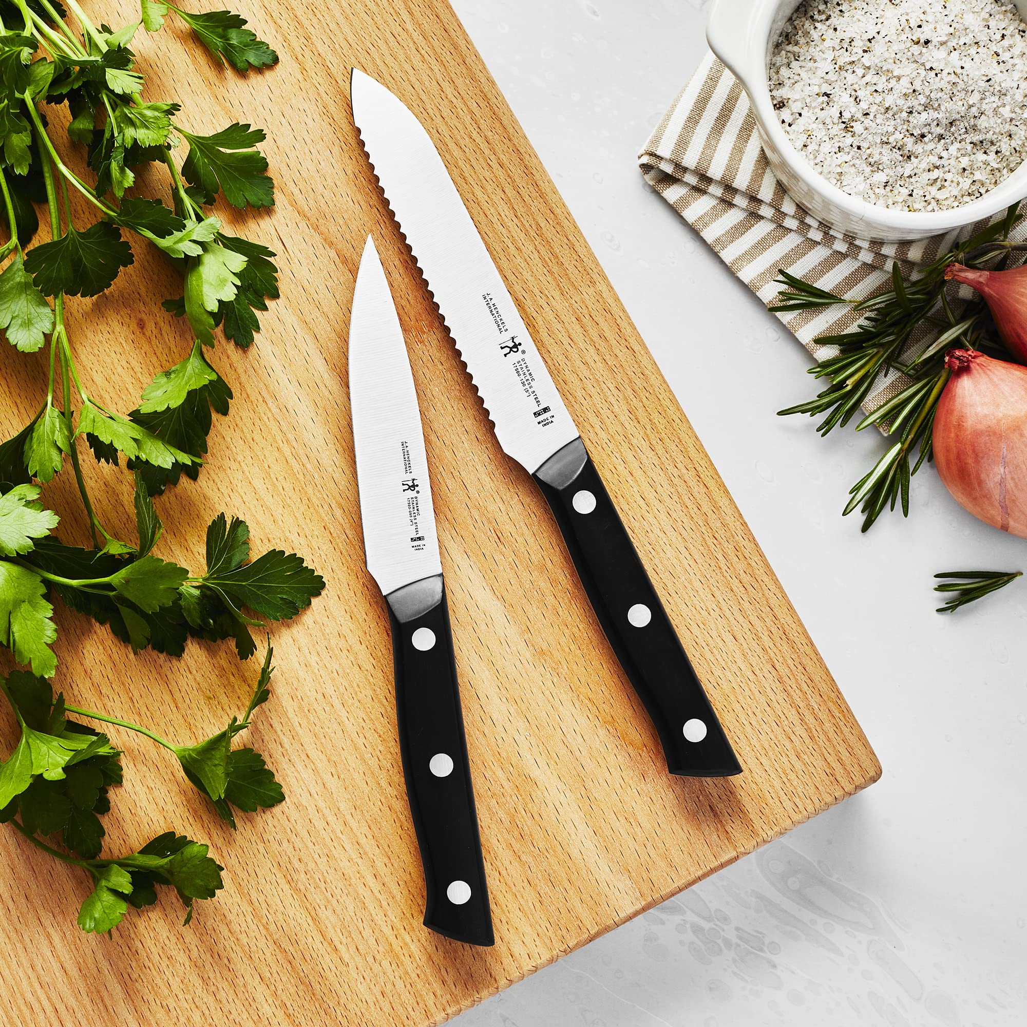 HENCKELS Dynamic Razor-Sharp 5-Piece Kitchen Knife Set, Chef Knife, Bread Knife, German Engineered Informed by 100+ Years of Mastery