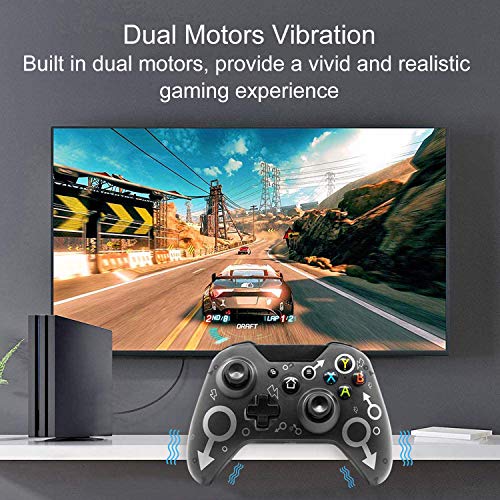 JZW-Shop Wireless Controller for Xbox One/Xbox One S/Xbox One X/Xbox Series X/PS3/PC, 2.4GHZ Wireless Game Controller with Dual Vibration Black