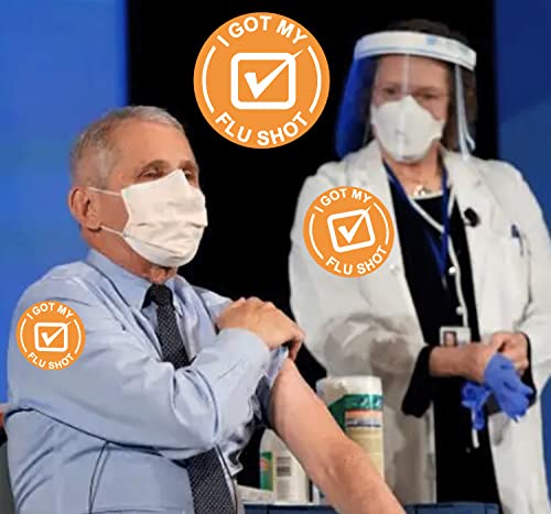 I Got My Flu Shot Stickers 1 Inch Round Self-Adhesive Season Flu Stickers - Waterproof Vaccine Labels 500 Pcs/Roll