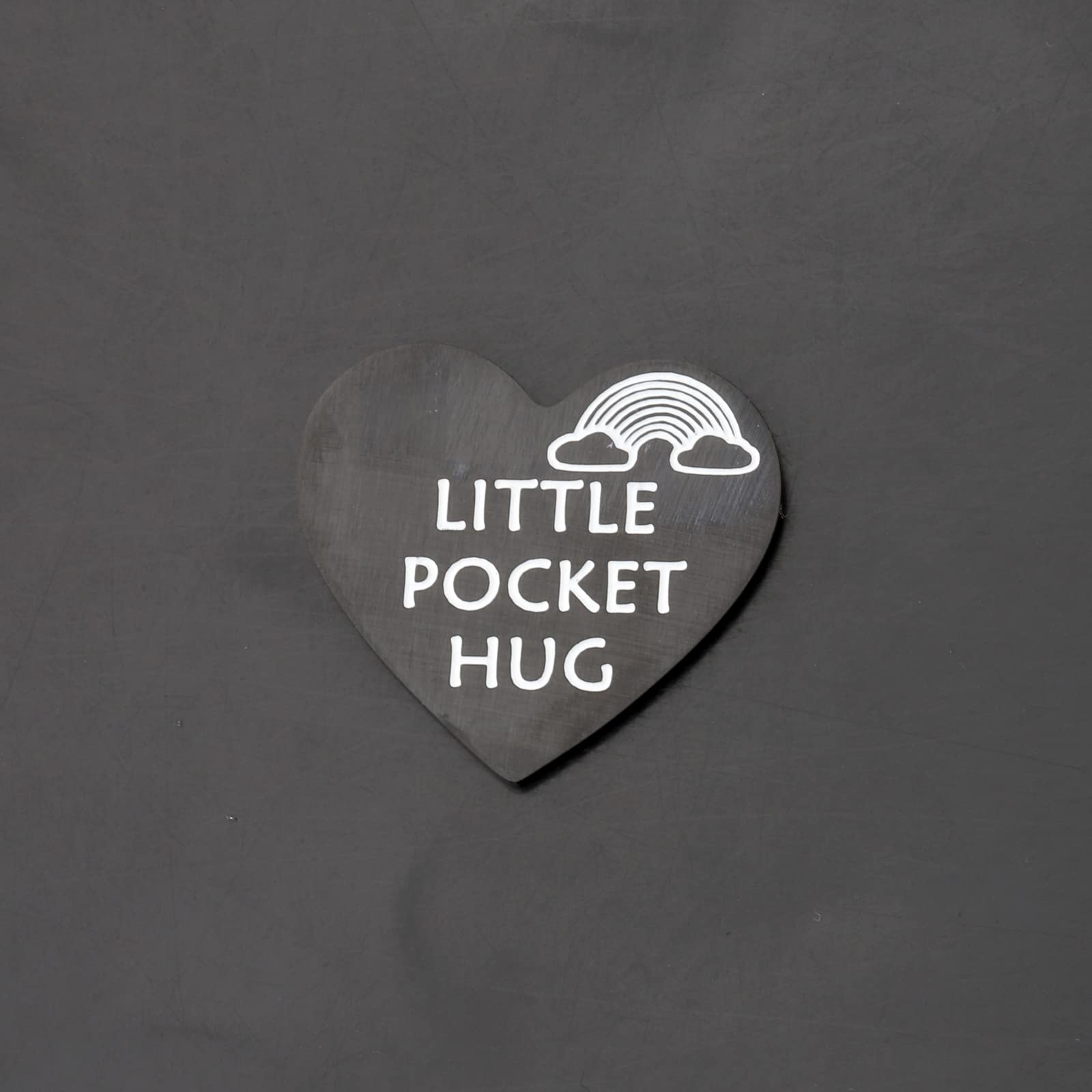 KUIYAI Pocket Hug Token Always Remember You are Braver Than You Believe Token Inspiration Gift Long Distance Relationship Gift (AlwaysRememberHeartBLK)
