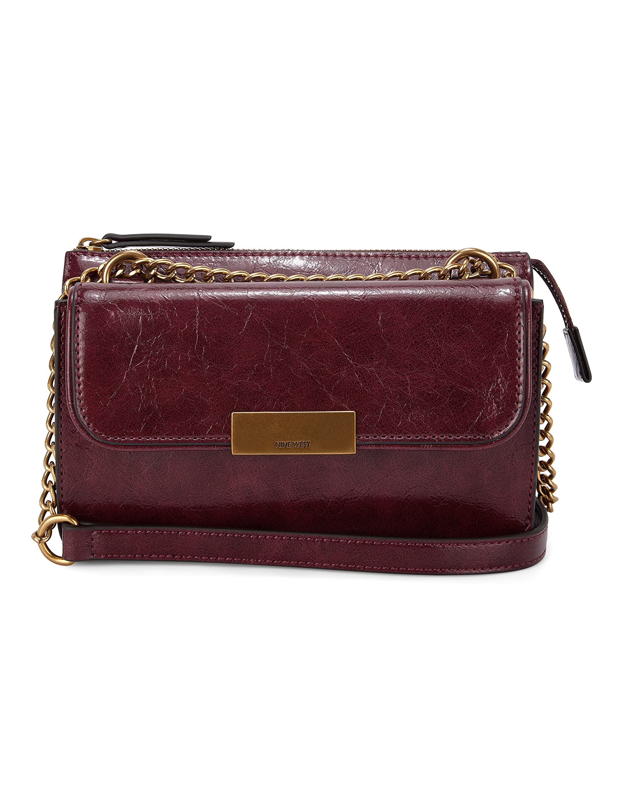 Nine West Susan Convertible Crossbody Top Zip, Merlot