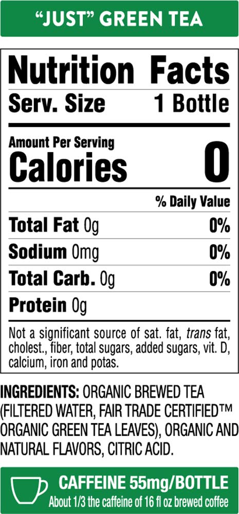 Honest Organic, Unsweetened,"Just" Green Tea, 16 fl oz (12 Glass Bottles)