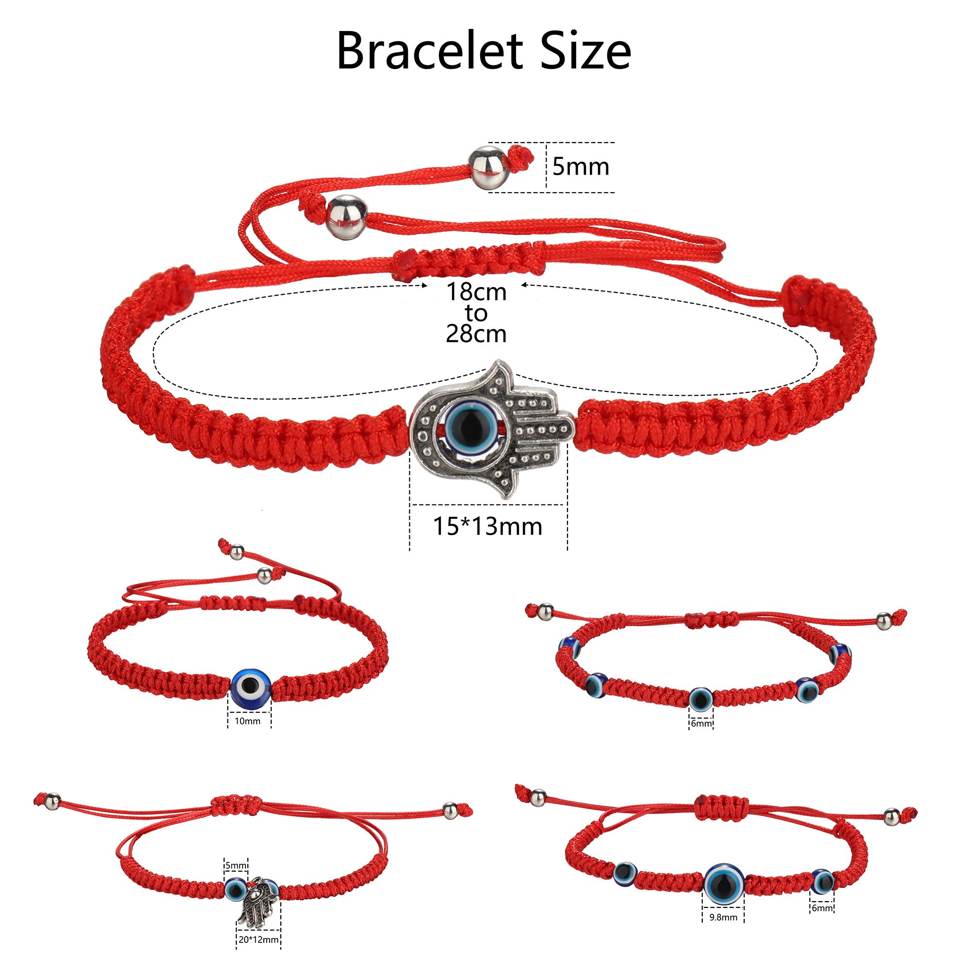 IRONBOX Red String Bracelet Evil Eye Bracelet for Women Men Hamsa Bracelet Red Bracelet for Protection 5Pcs