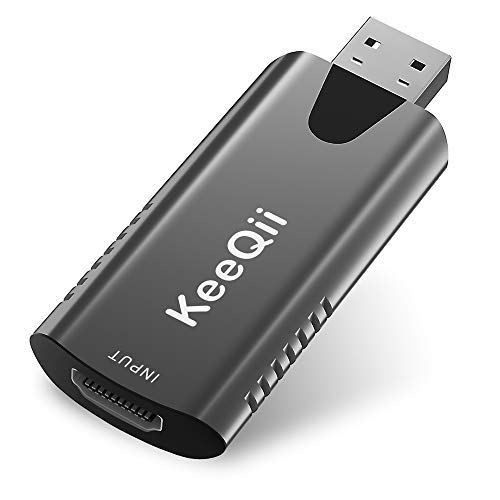 KeeQii HDMI Capture Card, Full HD 1080P Live Stream and Record Video Capture Card, Compatible with PS4, Switch, Xbox, Camcorder, Action Cam, HDMI to USB 2.0 Game Capture Card