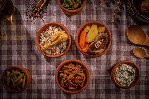 Luksyol Handmade Unglazed Clay Bowls: Elevate Your Culinary Experience with a Set of 3 (6.3 x 1.57 in) | Authentic Terracotta Cooking for Indian, Mexican, Korean Cuisine | Microwave-Friendly and Safe|