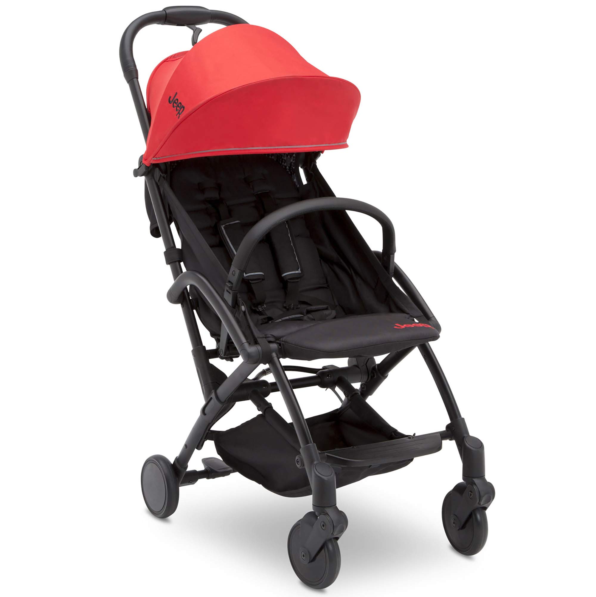 Jeep Breeze Stroller by Delta Children - Lightweight Stroller Features Compact One-Hand Fold, Oversized Canopy, Recline and Shock Absorbing Frame, Wildwood