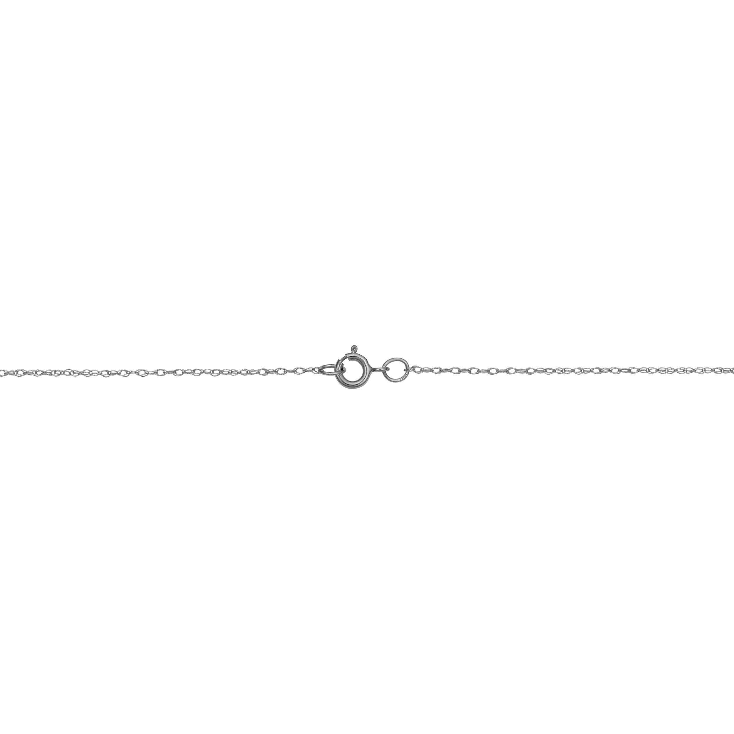 Kooljewelry 10k White Gold Rope Chain Pendant Necklace (0.7 mm, 18 inch)