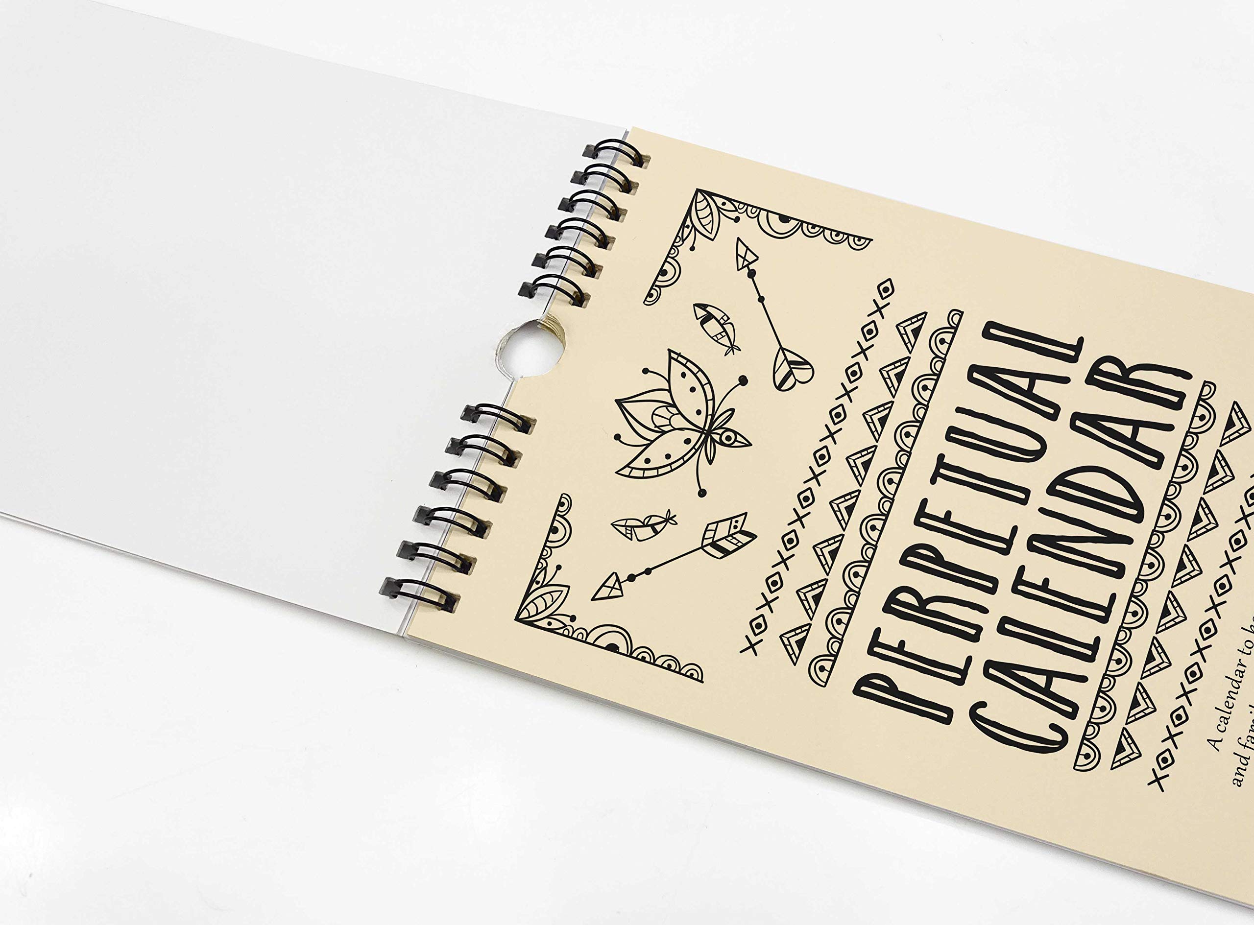 Inkdotpot Tribal Arrow Rustic Perpetual Calendar Birthday Wall Hanging Anniversary Special Event Reminder Calendar Book Journal Stationary Wall Hanging Birthday Gift Card Planner Organizer