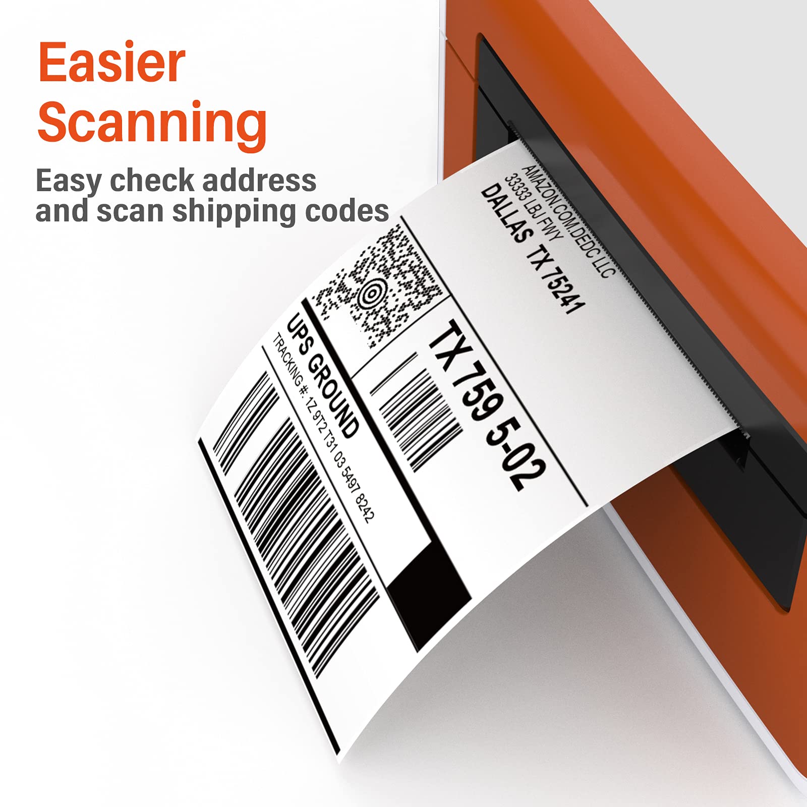 K Comer 4x6 Thermal Shipping Labels (2 Rolls, 700 Printer Labels) Stickers Printable,Waterproof,Self Adhesive,Mailing Address Labels for Packages Compatible with K Comer MUNBYN, Rollo, Zebra