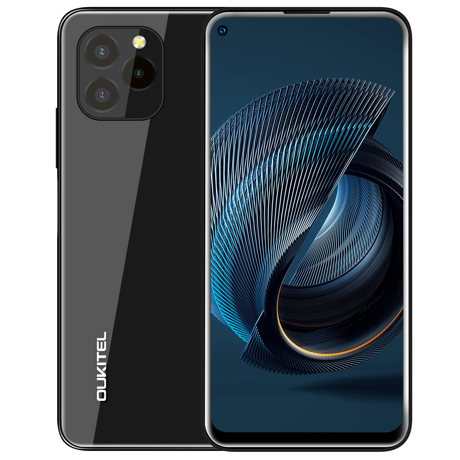 OUKITEL C21 Pro Unlocked Cell Phone, 6.4" HD+ Android 11 Unlocked Smartphone 4GB+64GB 256GB Expandable 21MP Camera 4000mAH Battery 4G Dual Sim Face/Fingerprint ID OTG (Black)