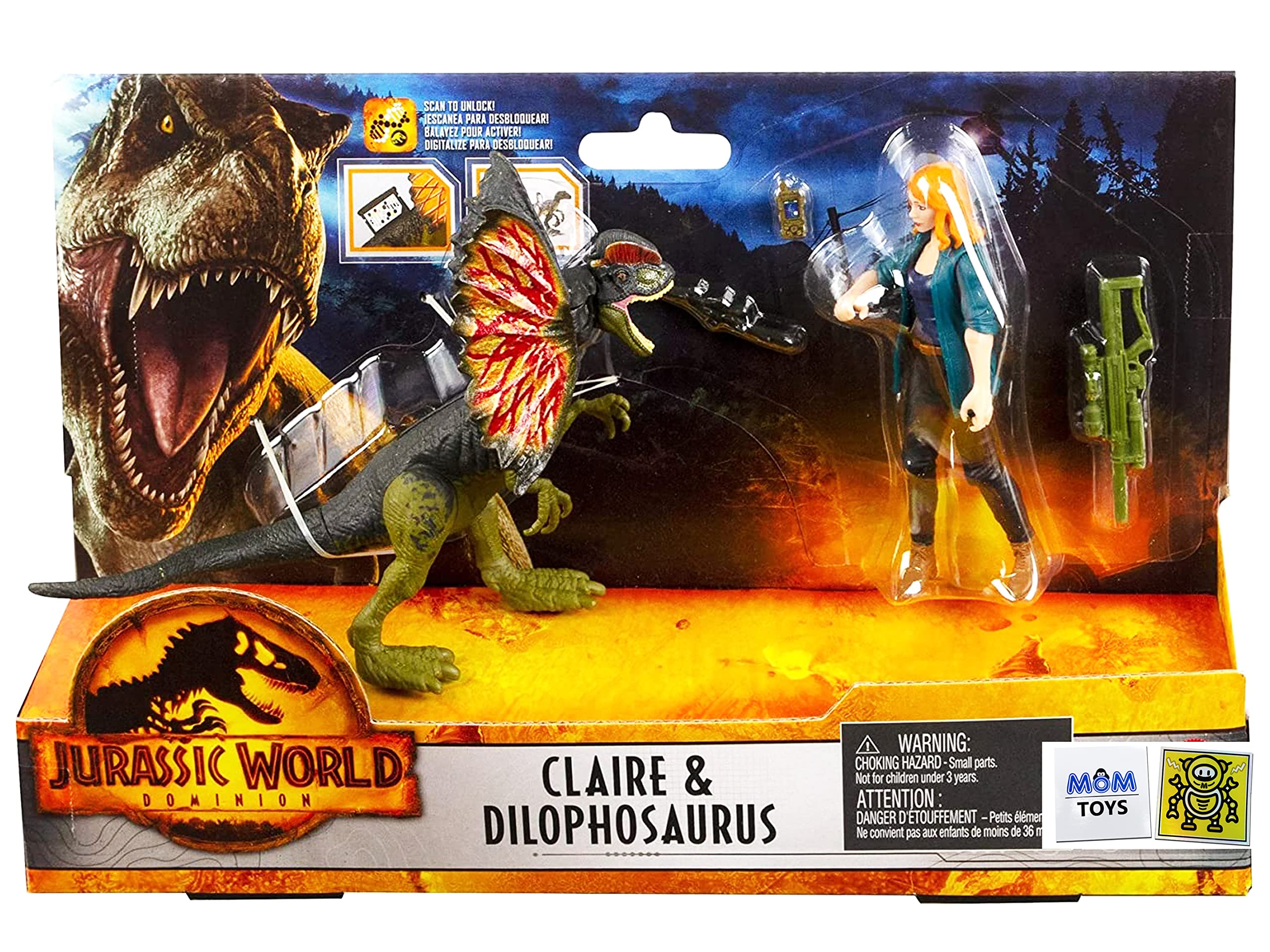 MOTIONRUSH Jurassic World Claire and Dilophosaurus Dinosaur Action Figure Pack Dino Kids Toy with Accessories Gift Bundle 2 My Outlet Mall Stickers