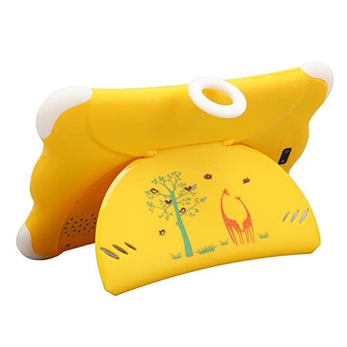Kids Tablet, Eye Protection Easy Access Triple Slot WiFi Yellow Kids Tablet for Watching Cartoons (US Plug)