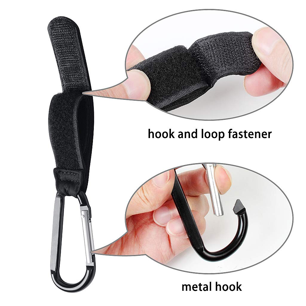 KELYDI Baby Stroller Hooks, A Carabiner Hook That Can Be Used to Hang A Shopping Bag Or Pouch On A Stroller, Pack of 2 in Black