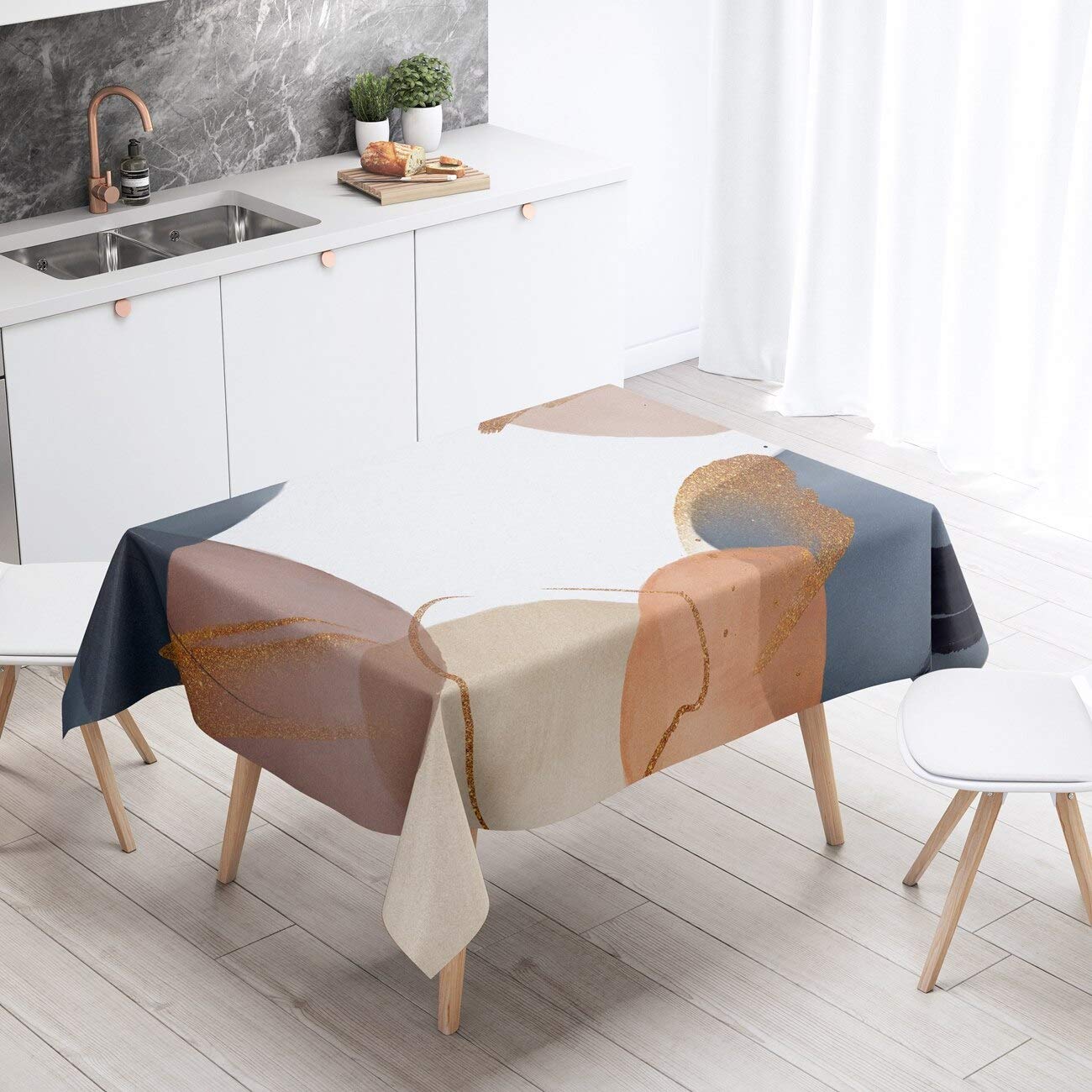 NUER Rectangular Tablecloth for Table Cloth Art Abstract Waterproof Oilcloth Decor Cover Anti-Stain Table Cover Mesa A4 140x210cm