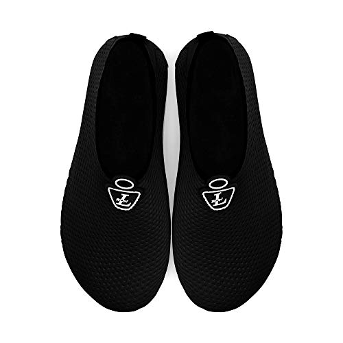 L-RUN Womens Classic Barefoot Water Sports Skin Shoes Black L(W:8.5-9.5,M:7-7.5)=EU39-40
