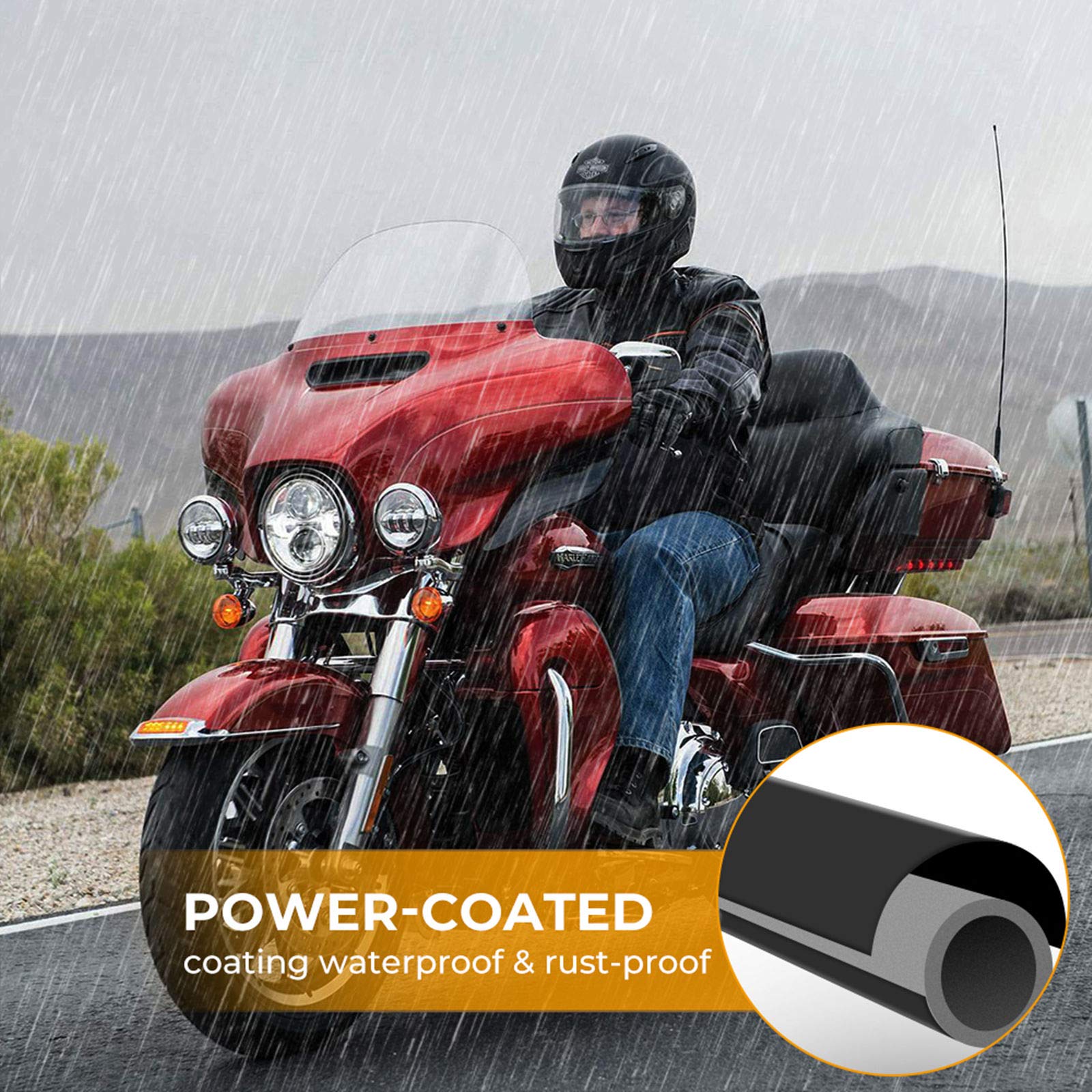 KEMIMOTO 14" Rise Ape Hangers Rise Ape Z Hangers Handlebar For Electra Glide Street Glide Ultra Limited 1-1/4'',Black