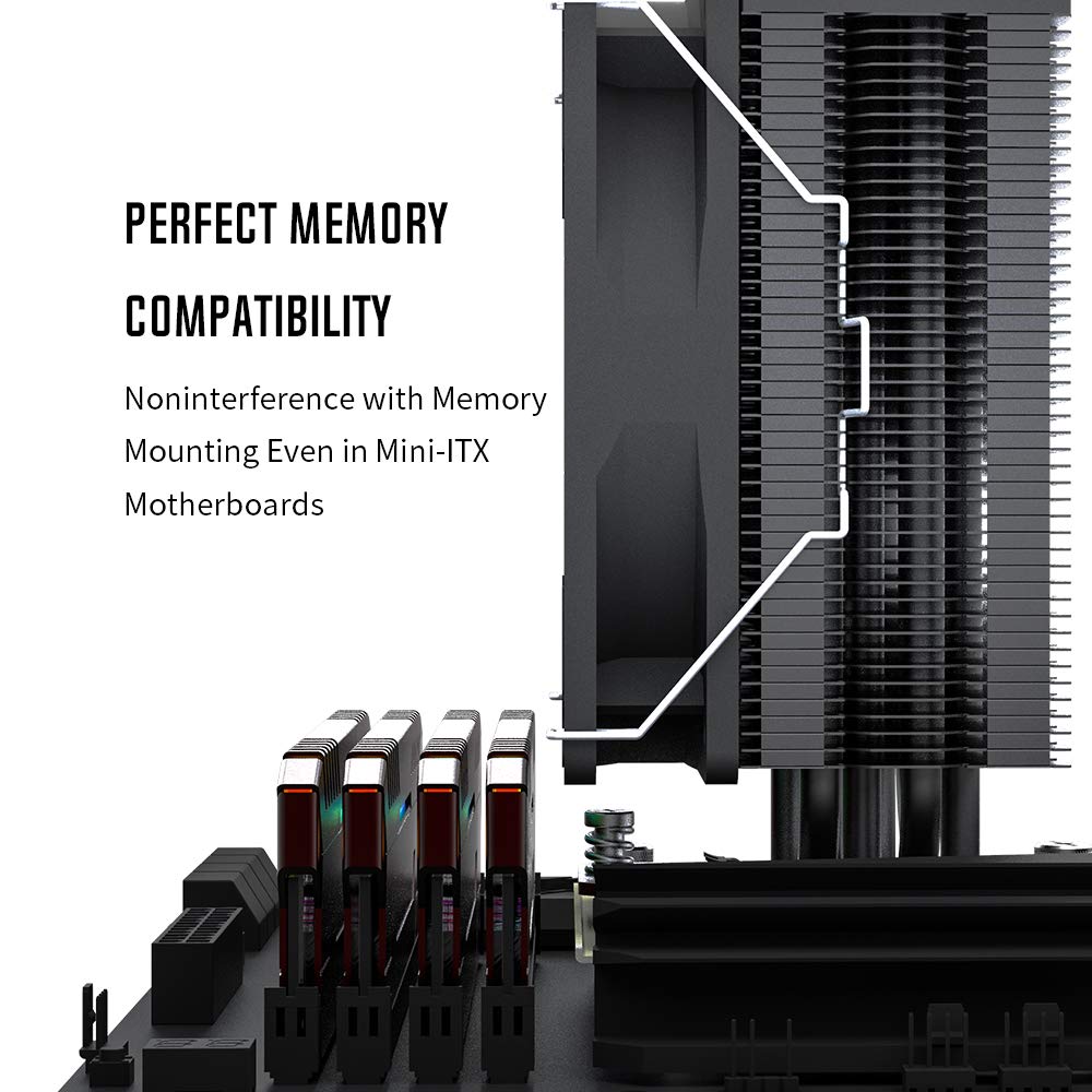 ID-COOLING SE-224-XT RGB CPU Cooler AM4 CPU Cooler 12V 4PIN RGB Cooler 4 Heatpipes CPU Air Cooler 120mm PWM Fan, Intel/AMD