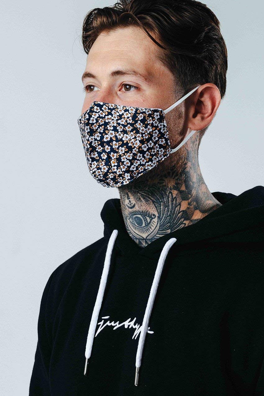 Hype ADULT NAVY LITTLE FLORAL ADJUSTABLE FACE MASK