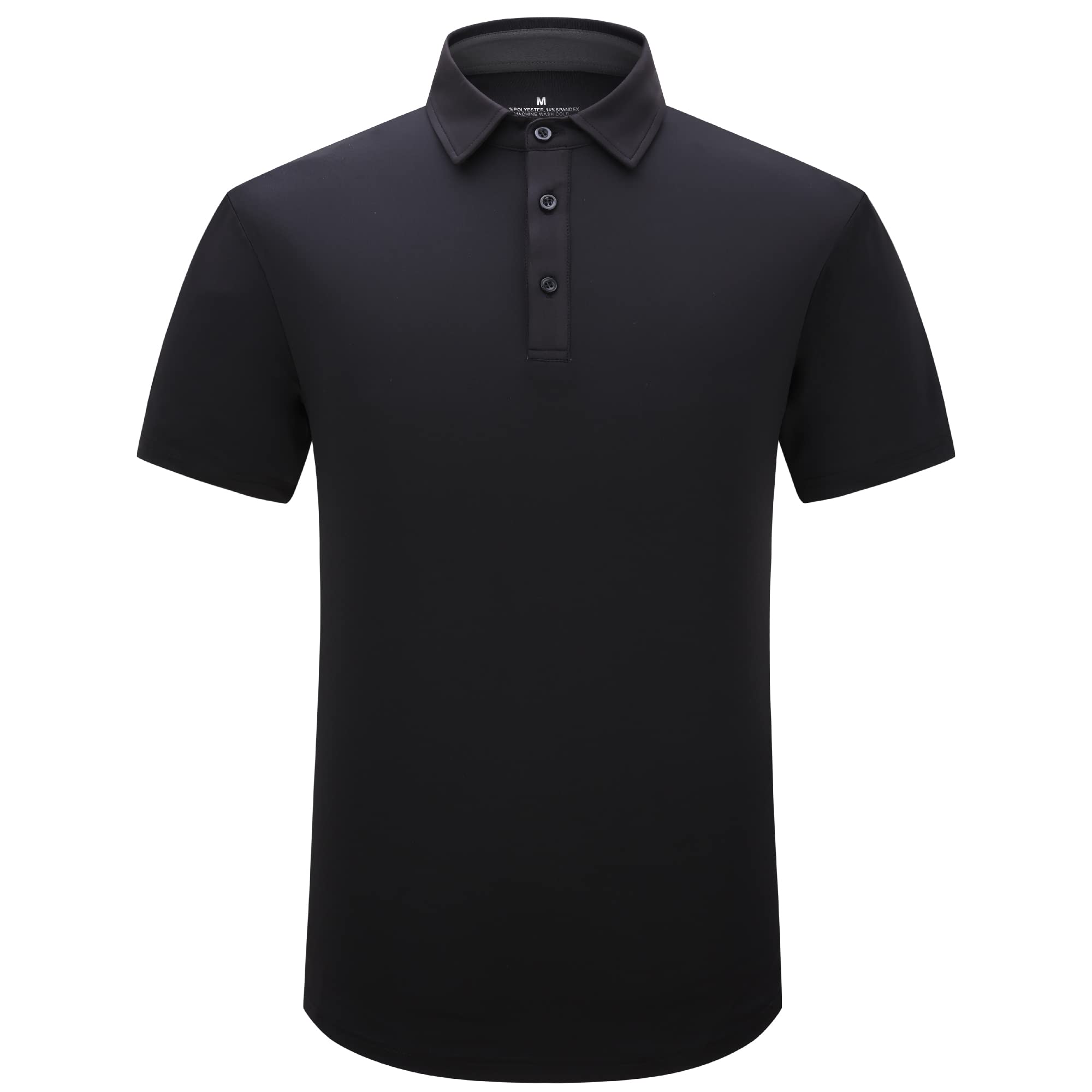 Mempea Mens Golf Shirt Moisture Wicking Quick Dry Short Sleeve Casual Polo Shirts for Men,Black 3XL