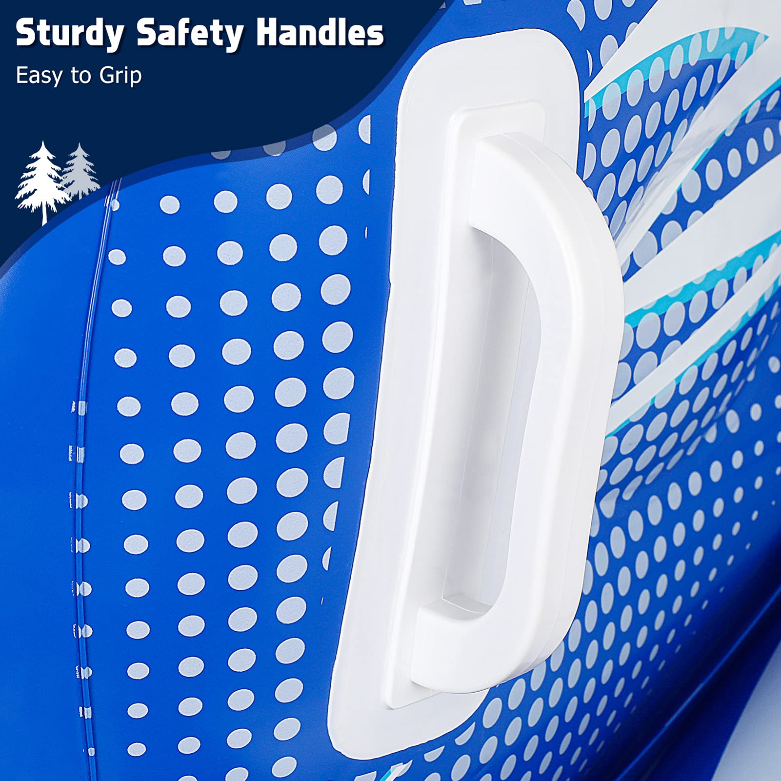 LIOOBO Ski Car Ski Inflatable Mat with Handle Anti- ski Slide for Kids Adults with Heavy Duty Handles (Blue)
