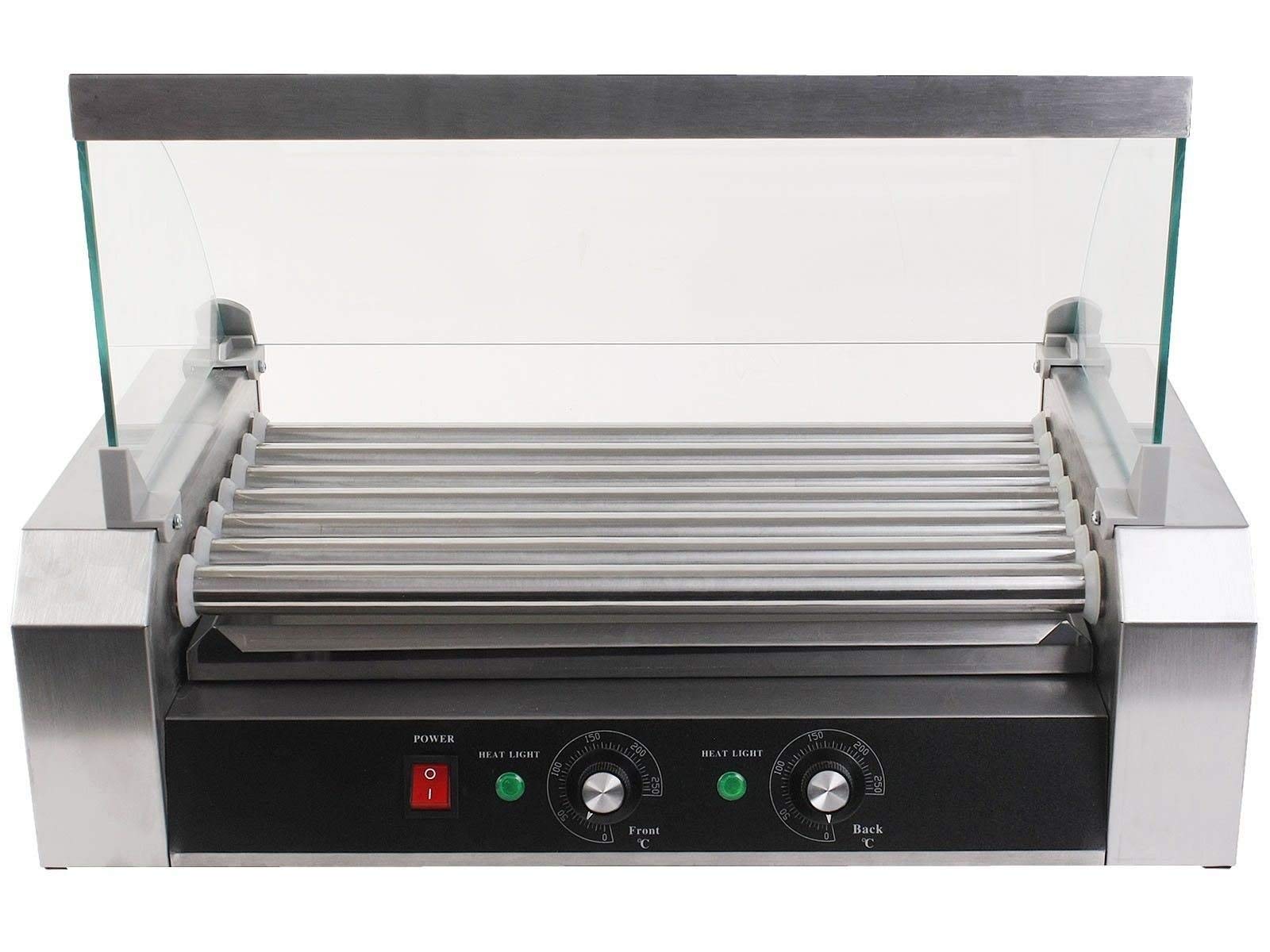 New Commercial 18 Hot Dog Hotdog 7 Roller Grill Cooker Machine w/ Cover