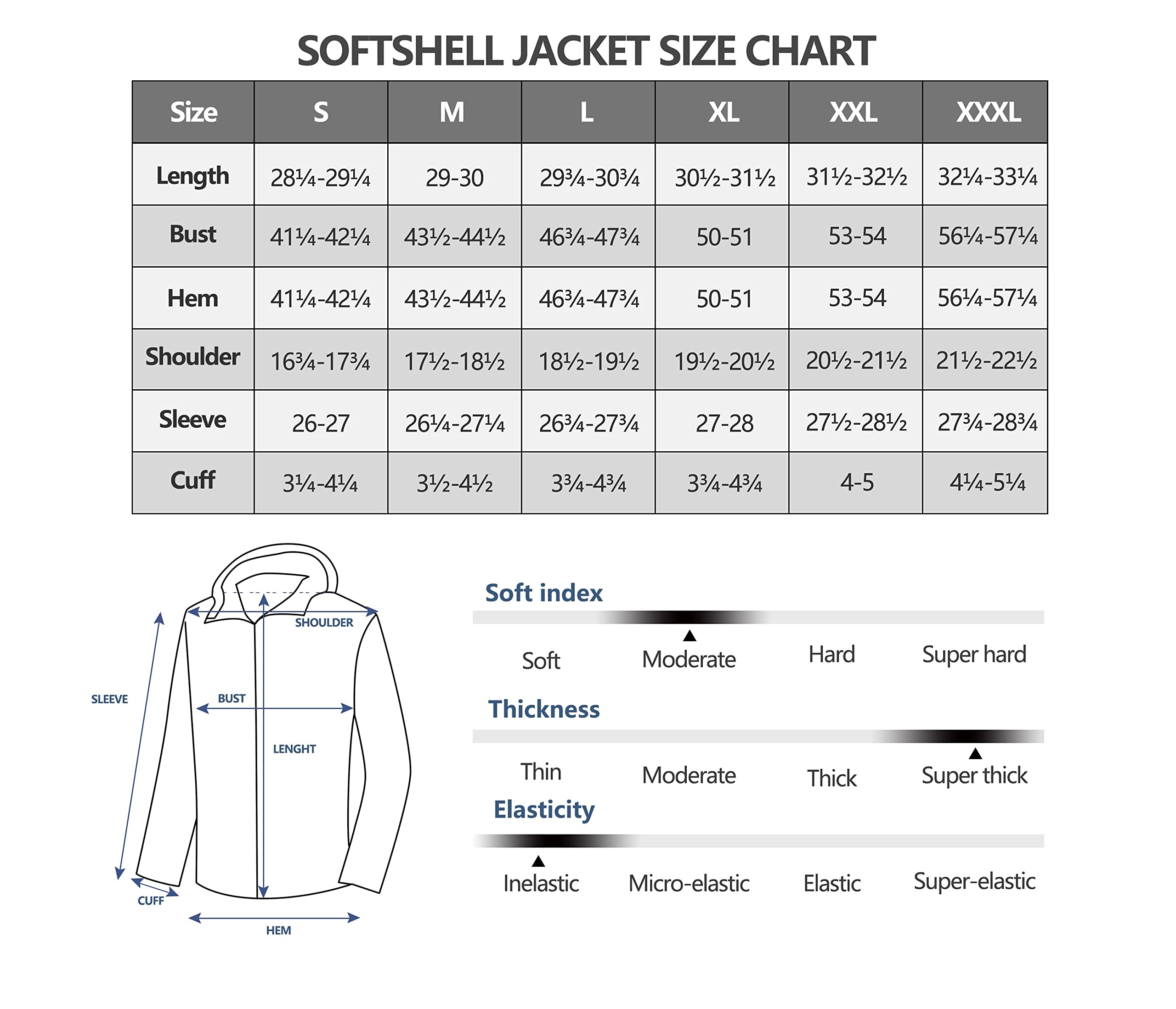 Little Donkey Andy Men's Lightweight Full Zip Softshell Jacket Long Sleeve Soft Fleece Coat for Hiking Golf Type B Black L