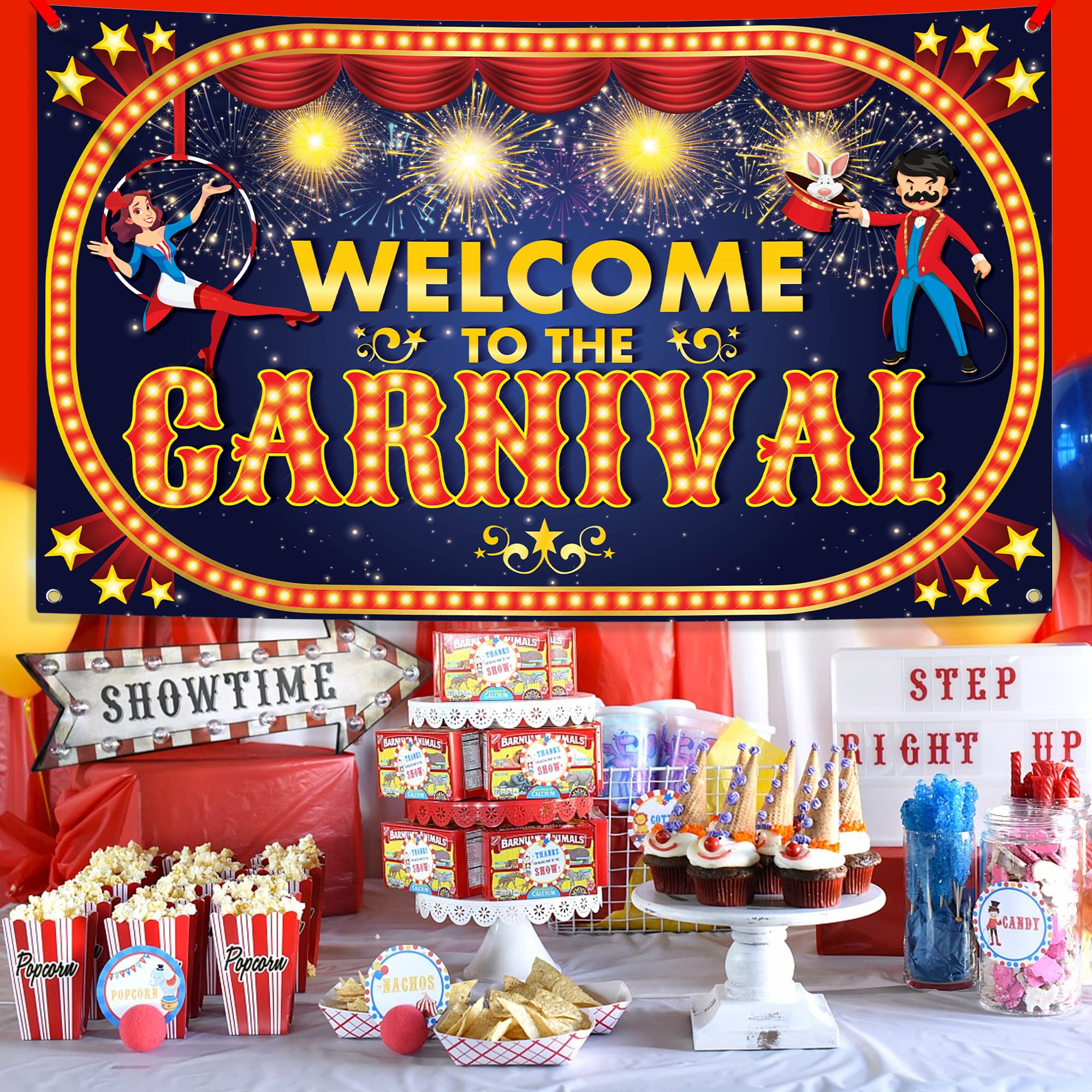 KatchOn, Welcome to The Carnival Banner - XtraLarge, 72x44 Inch, Carnival Decorations | Carnival Backdrop for Birthday Party | Carnival Theme Party Decorations for Event | Carnival Party Decorations
