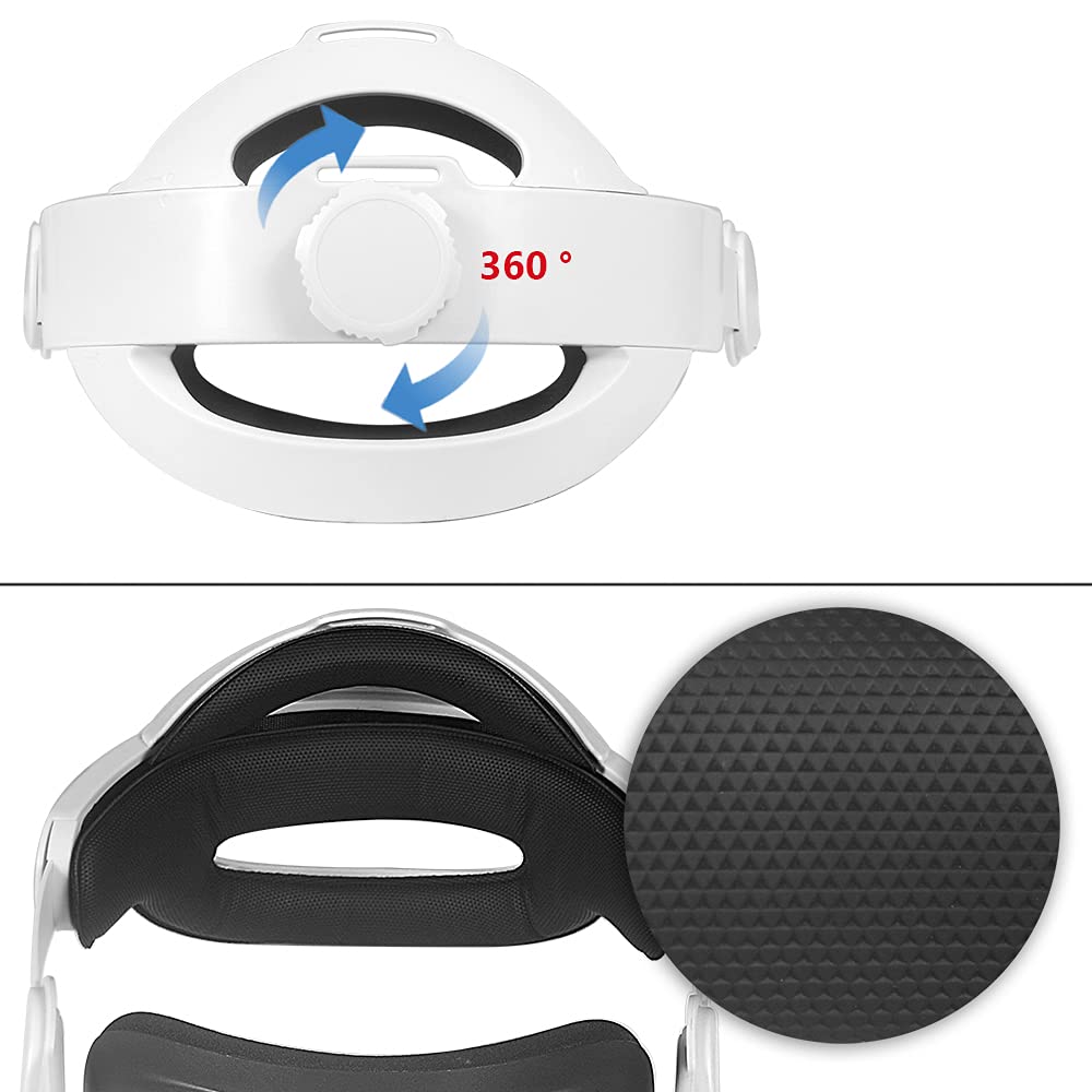 Liphontcta Adjustable Head Strap and Silicone Face Cover Compatible for Oculus Quest 2 VR Headset Elite Strap Replacement Silicone Cover for Enhanced Support and Comfort in VR Gaming