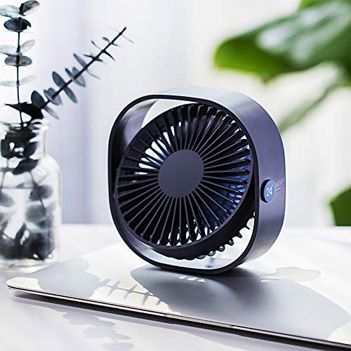 hopeme 4'' Desk Personal Fan with 3.8ft USB Cable, 3 Speeds and 360° Rotatable Vertically Blue Color Mini Small Fan, Quiet Operation and Strong Wind,Suitable for Office Home(Blue Color)