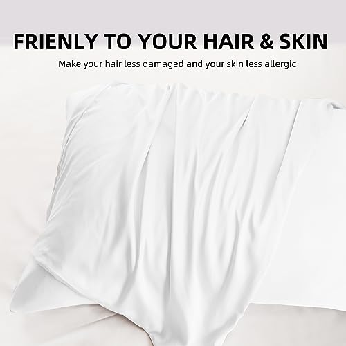 Warmstar 600 Thread Count Cooling Pillow Cases Standard Size Set of 2,Rayon Derived from Bamboo Cooling Pillow Cases for Hot Sleepers,Soft Silky Breathable Envelope Pillowcases,White,20x26 Inches