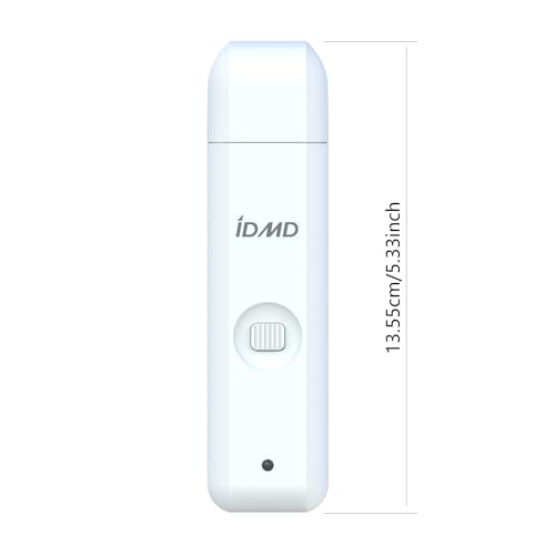 IDMD dog nail trimmers-Powerful 2-Speed dog nail grinder-with safe LED lighting and battery capacity indicator light & type-c USB rechargeable quiet pet nail grinder clipper for dogs/cats(White)
