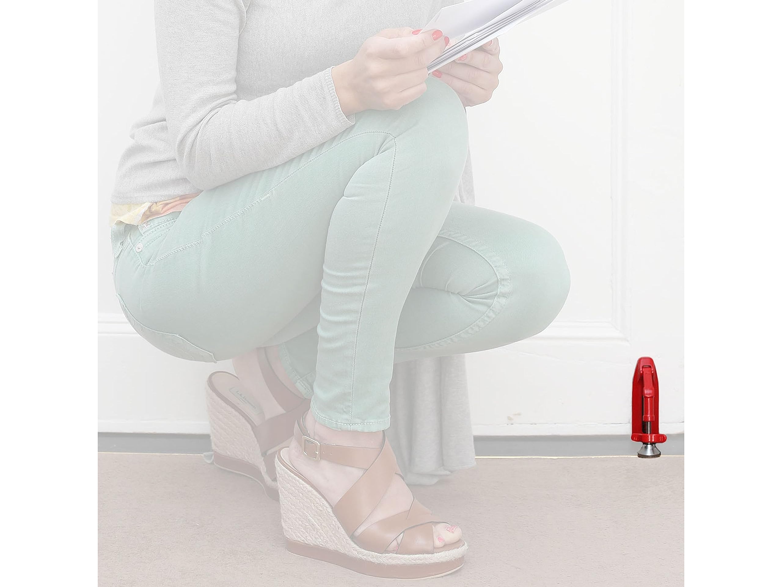 KH Security 370169 Break-in Protection Manual (DoorJammer, Red)