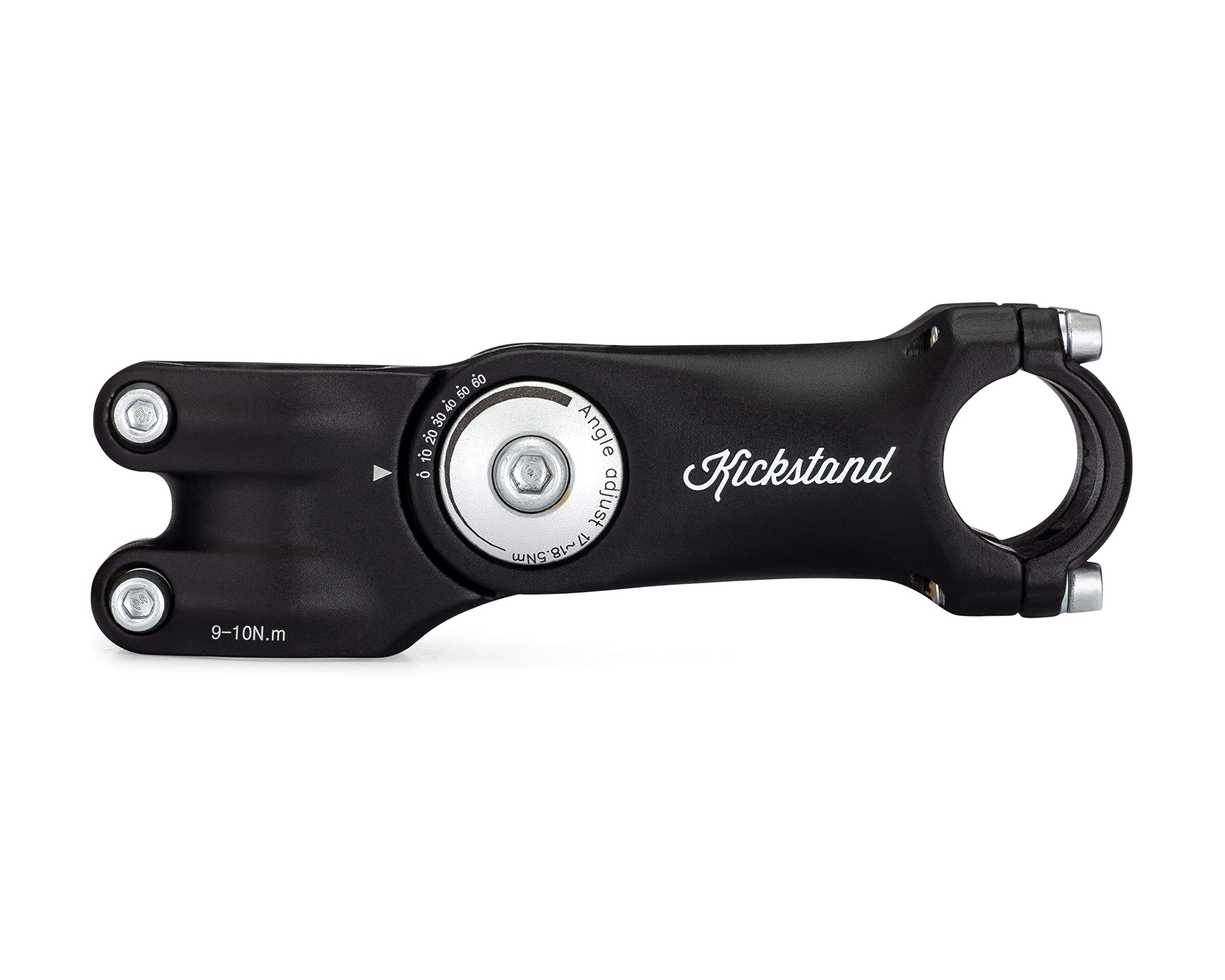 Kickstand Cycleworks Adjustable Bicycle Handlebar Stem - 0-60 Degree Adjustable Riser Stem for Mountain, Road, and Hybrid Bikes - 25.4 Clamp Diameter