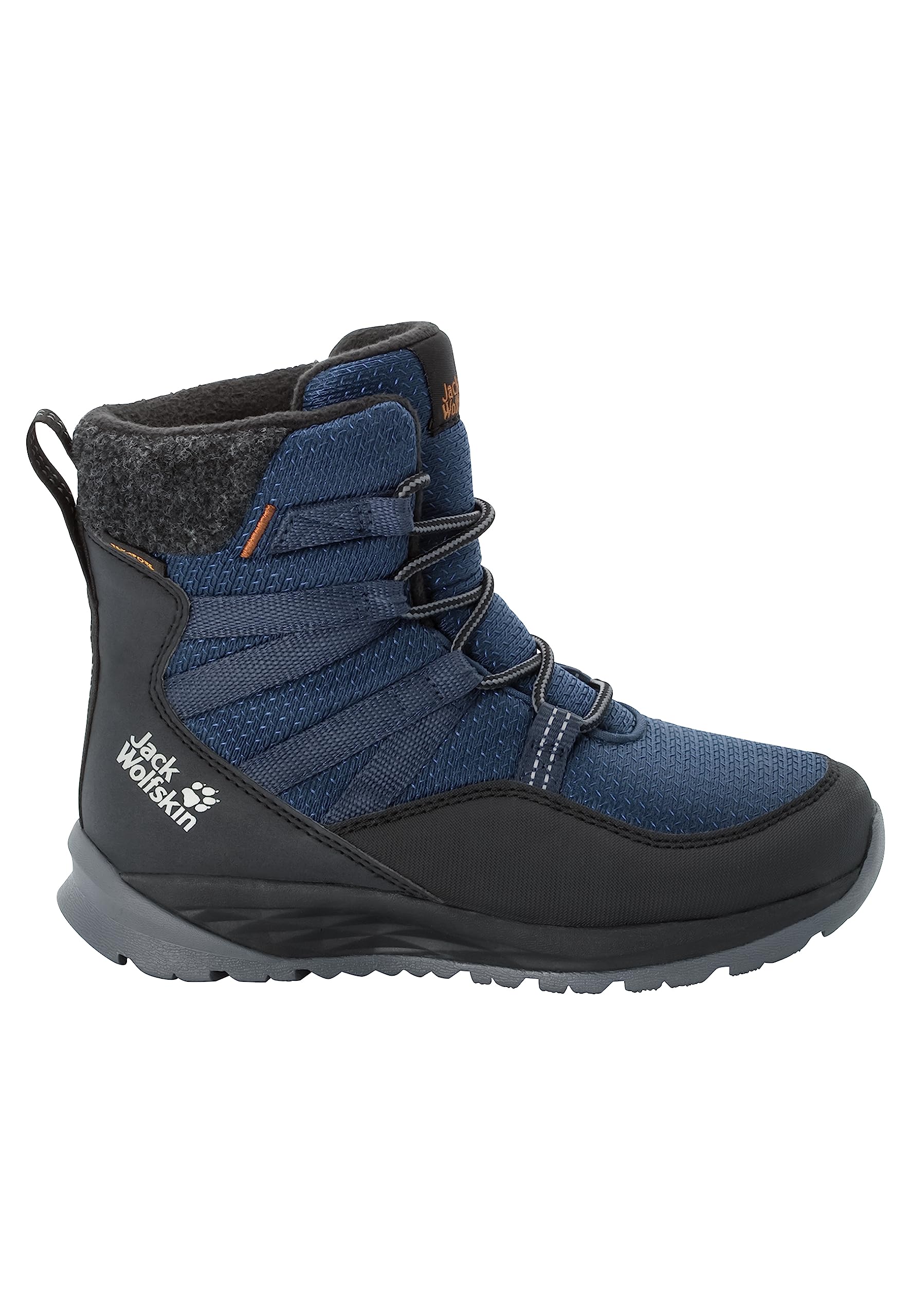 Jack Wolfskin Polar Bear Texapore High Hiking Shoes Boot, Blue/Black, 2 US Unisex Big Kid