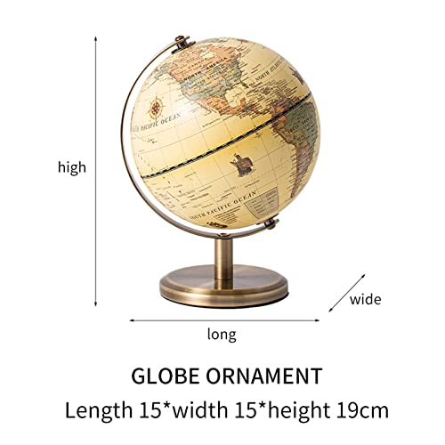 XINXUAN Globes of The World With Stand Mini Antique Globe ,Educational/Geographic/Modern Desktop Decoration ,Stainless Steel Arc And Base - Apply To for School, Home and Office